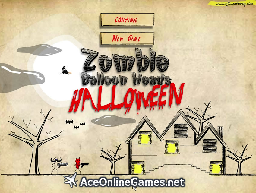 Zombie Balloon Heads Halloween | AceOnlineGames.net